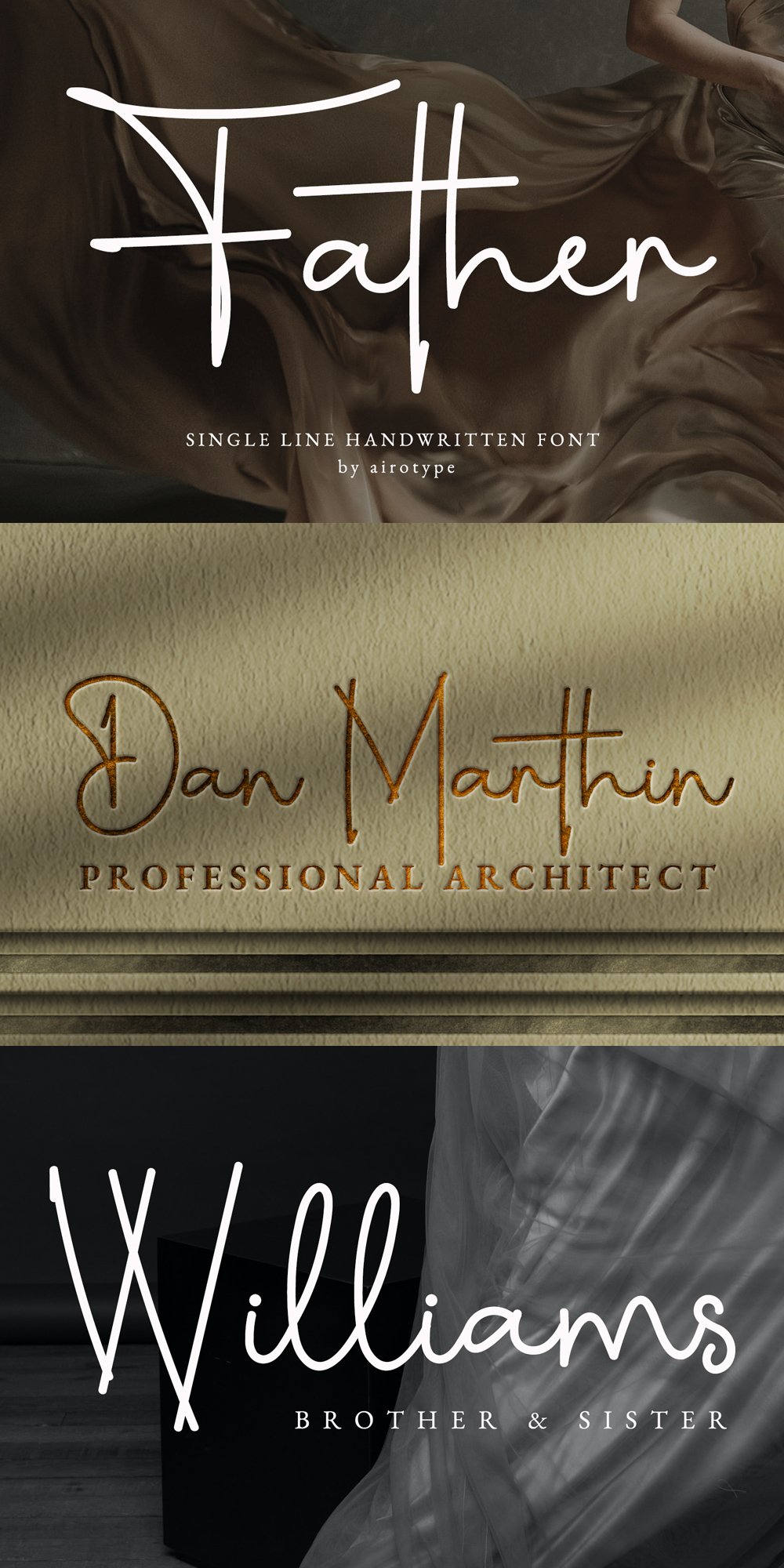 Father - Monoline Handwritten Font