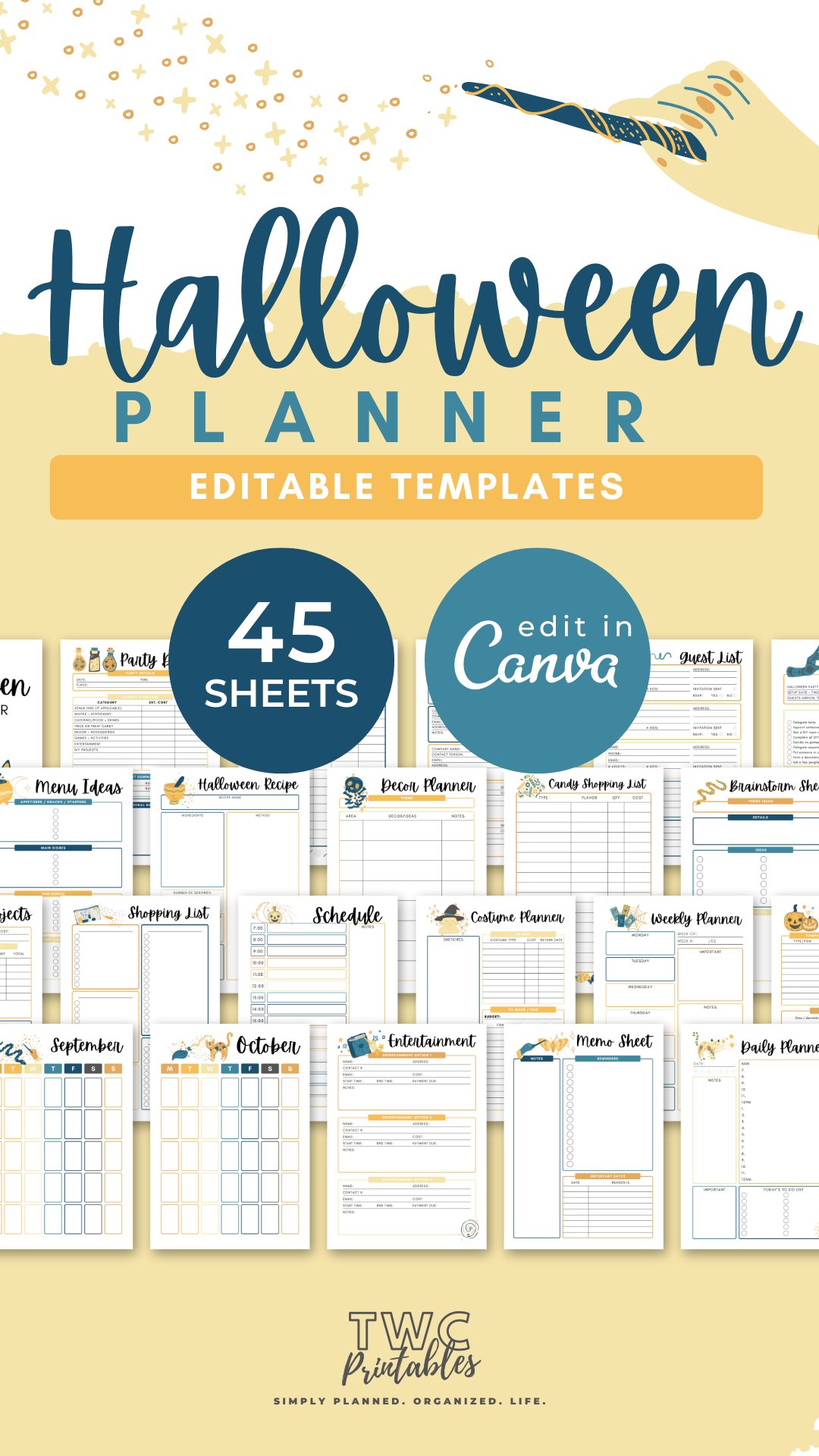 halloween planner canva templates