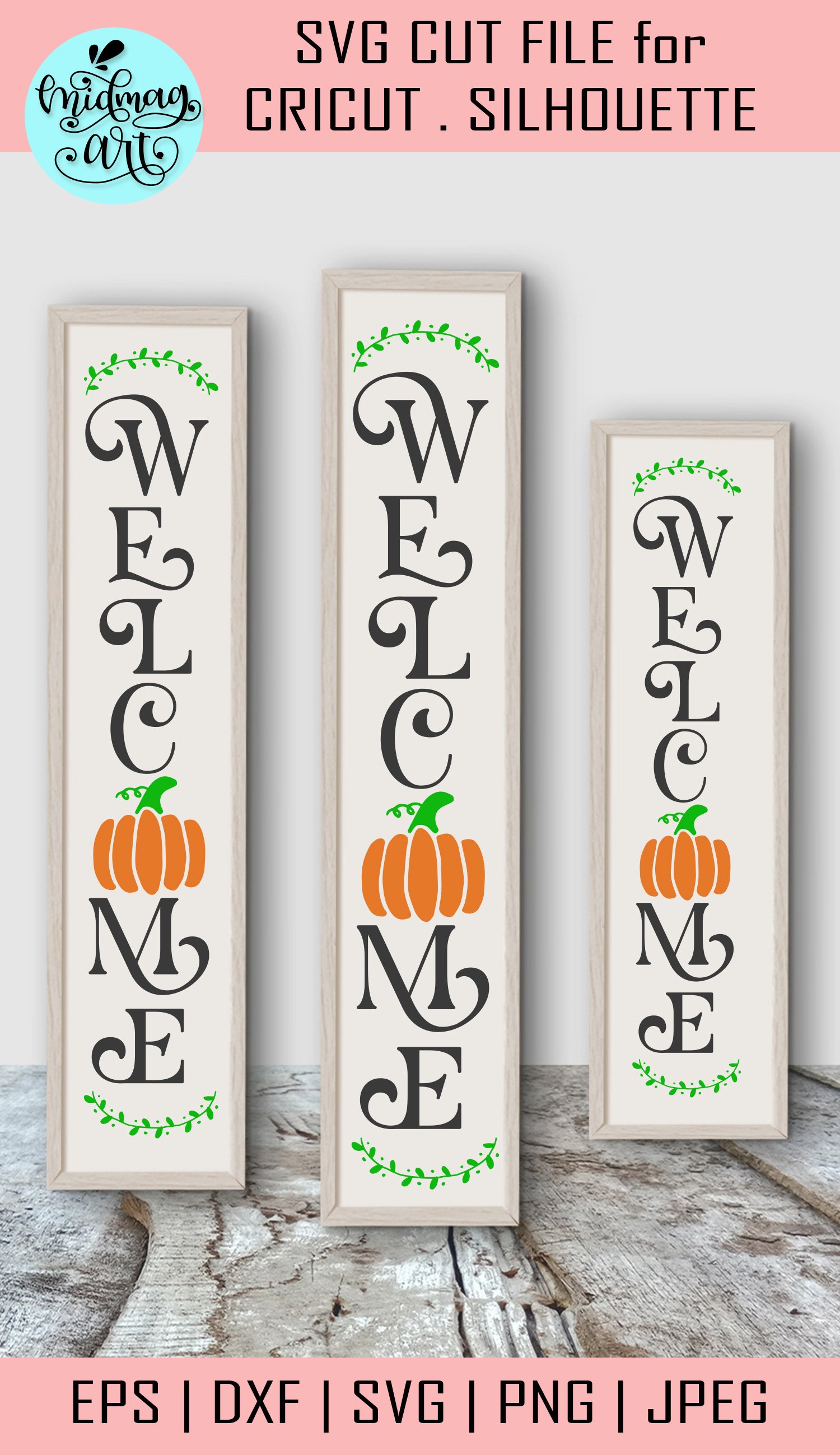 Welcome fall porch sign svg, fall wood sign svg