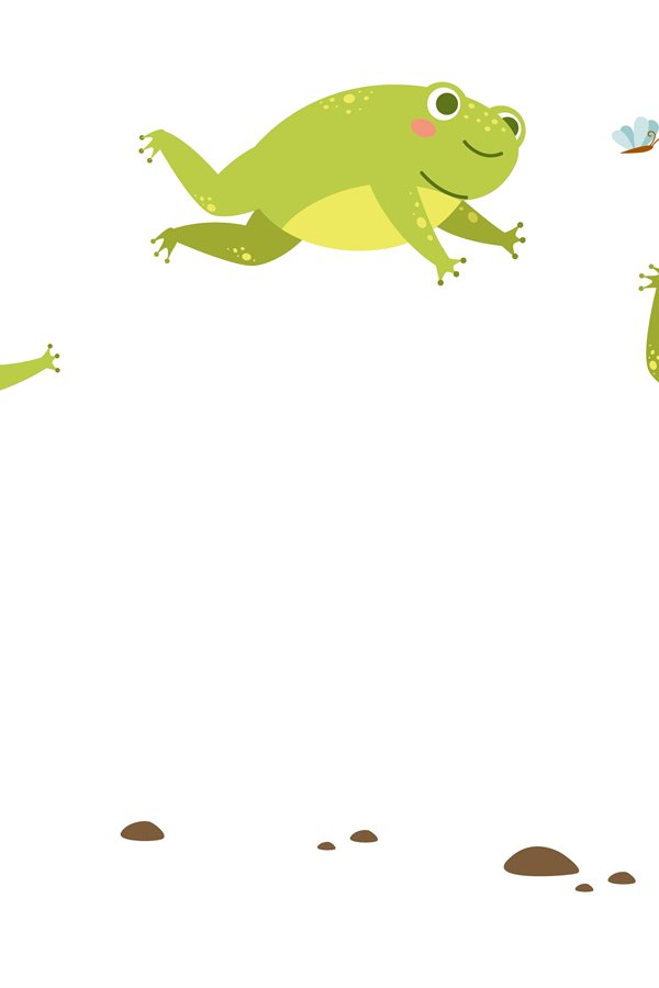 Frog jump. Funny toad step hop sequences, amphibian characte