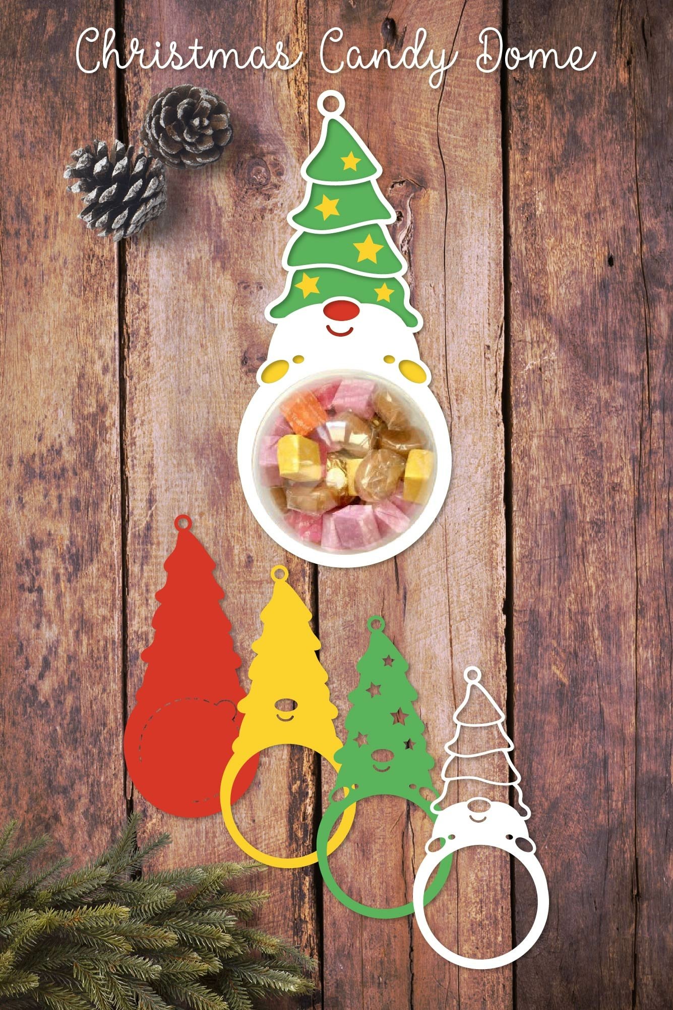 Gnome candy dome | Christmas candy dome holder