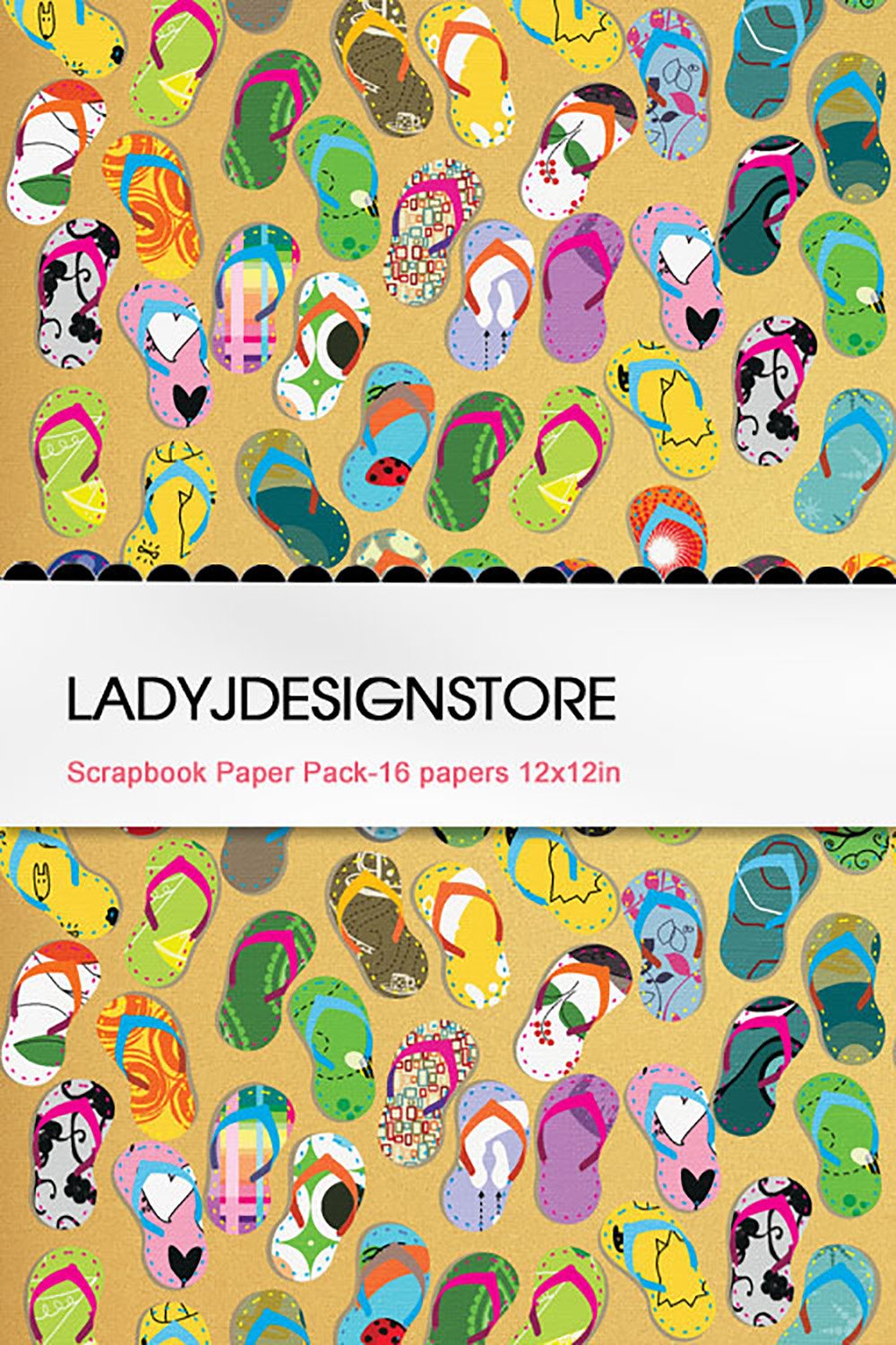 Beach Send Filp Flop digital paper