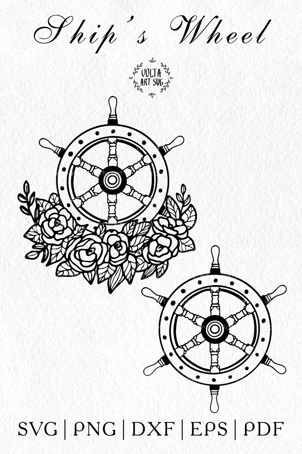 Floral sheep wheel svg, Rudder, Nautical, Vintage Ship Wheel