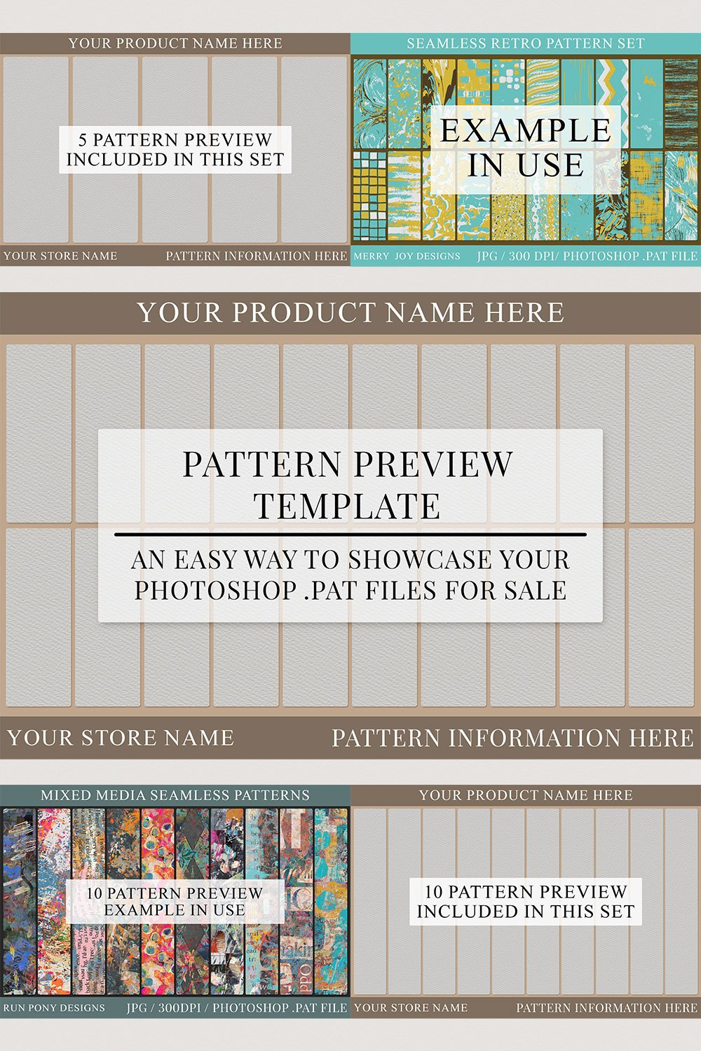 Seamless Pattern Product Preview Mockup Templates