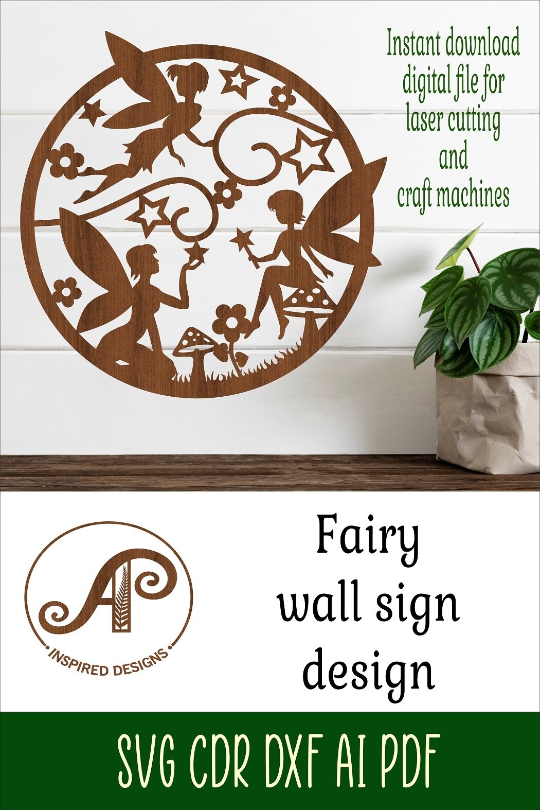 Fairy wall art sign, SVG file. vector file