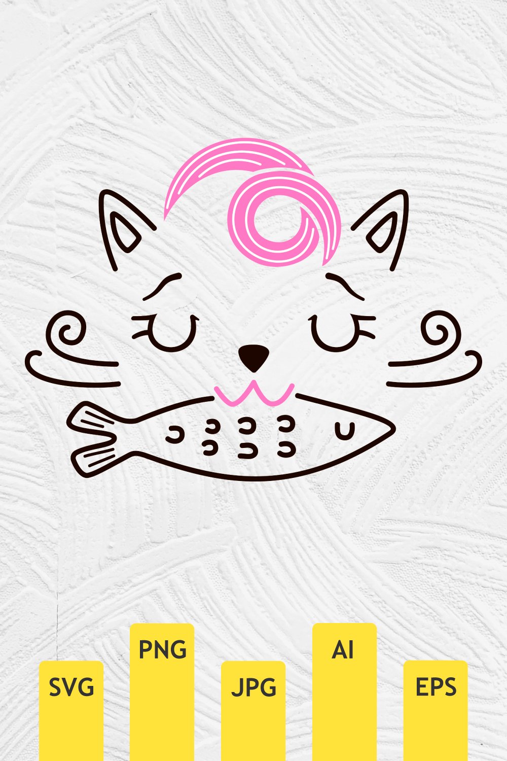 A Cat with a Fish SVG. Cute Cat SVG. Funny Cat PNG