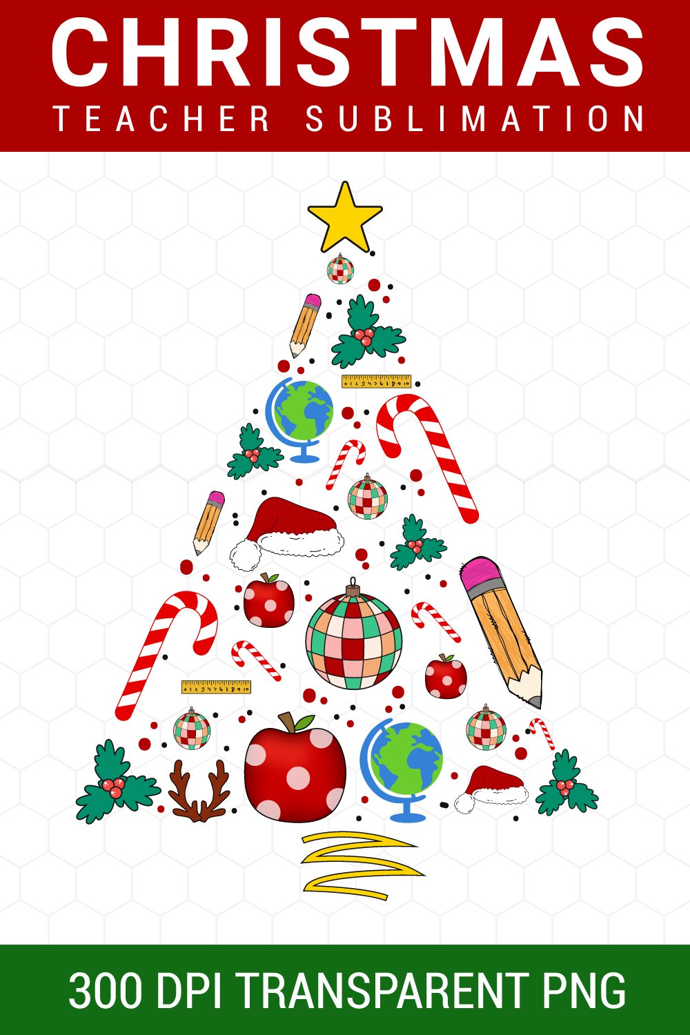 Christmas Teacher Sublimation|Christmas Tree Clipart Designs