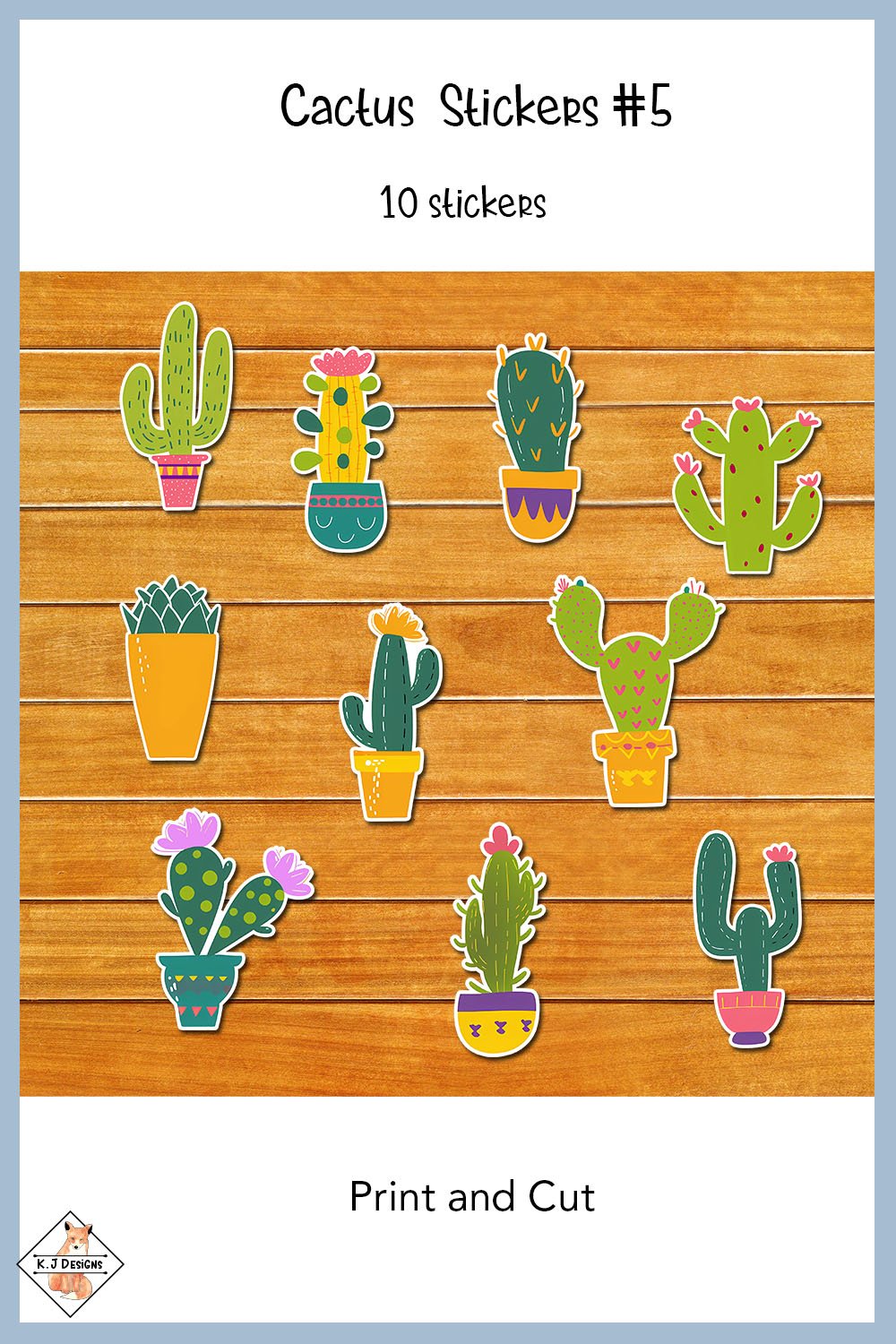 Cactus Stickers #5 | Print and Cut