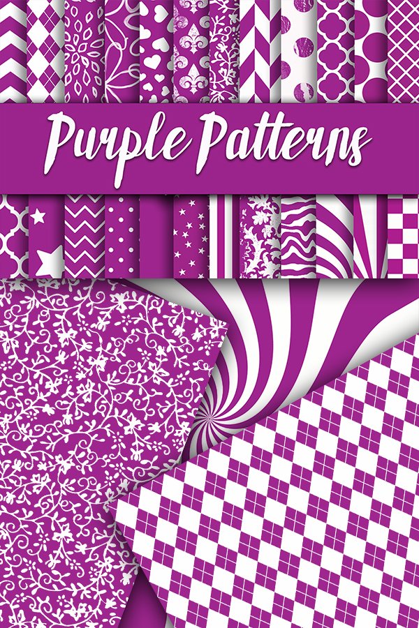 Purple Patterns Digital Paper (37259)