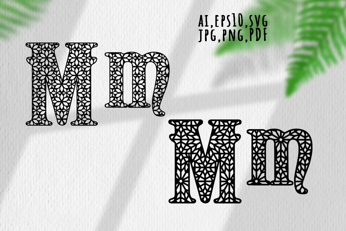 Decorative letter M. SVG Cut file