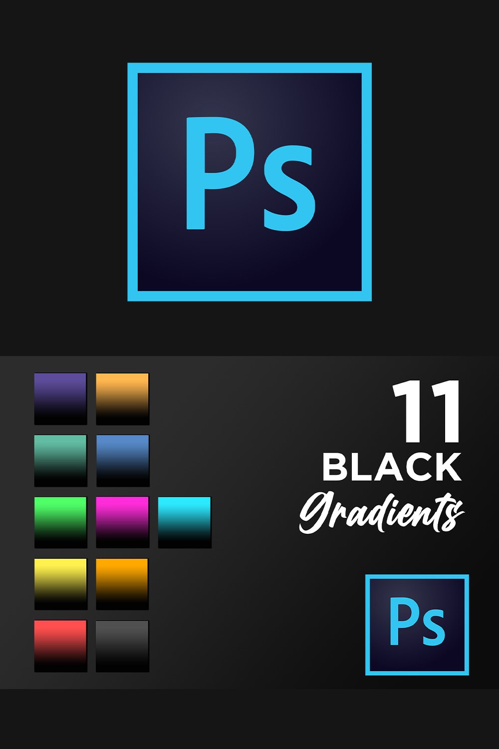 Adobe Photoshop black gradient pack GRD gradients