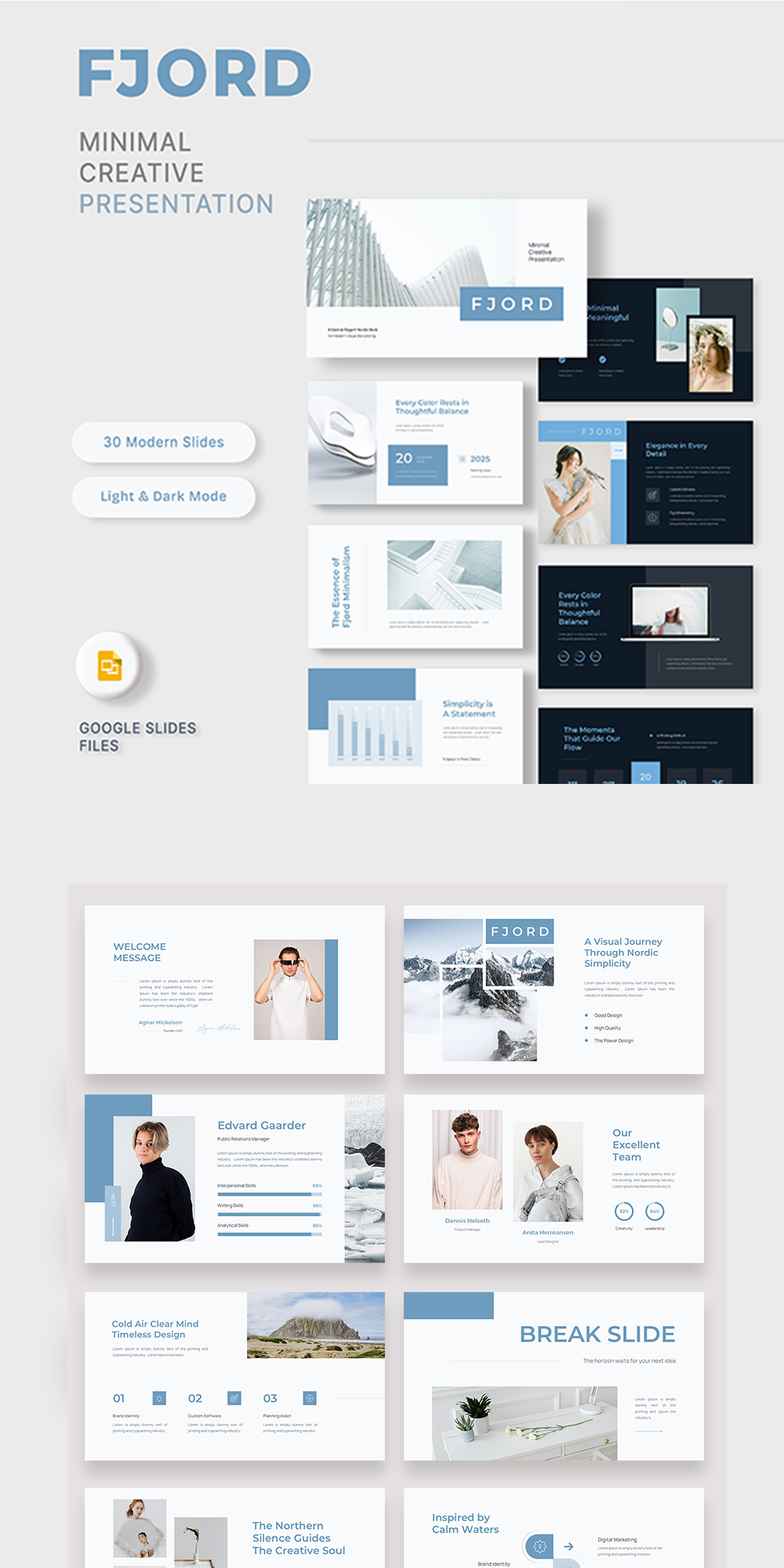 Fjord - Nordic Minimal Creative Google Slides