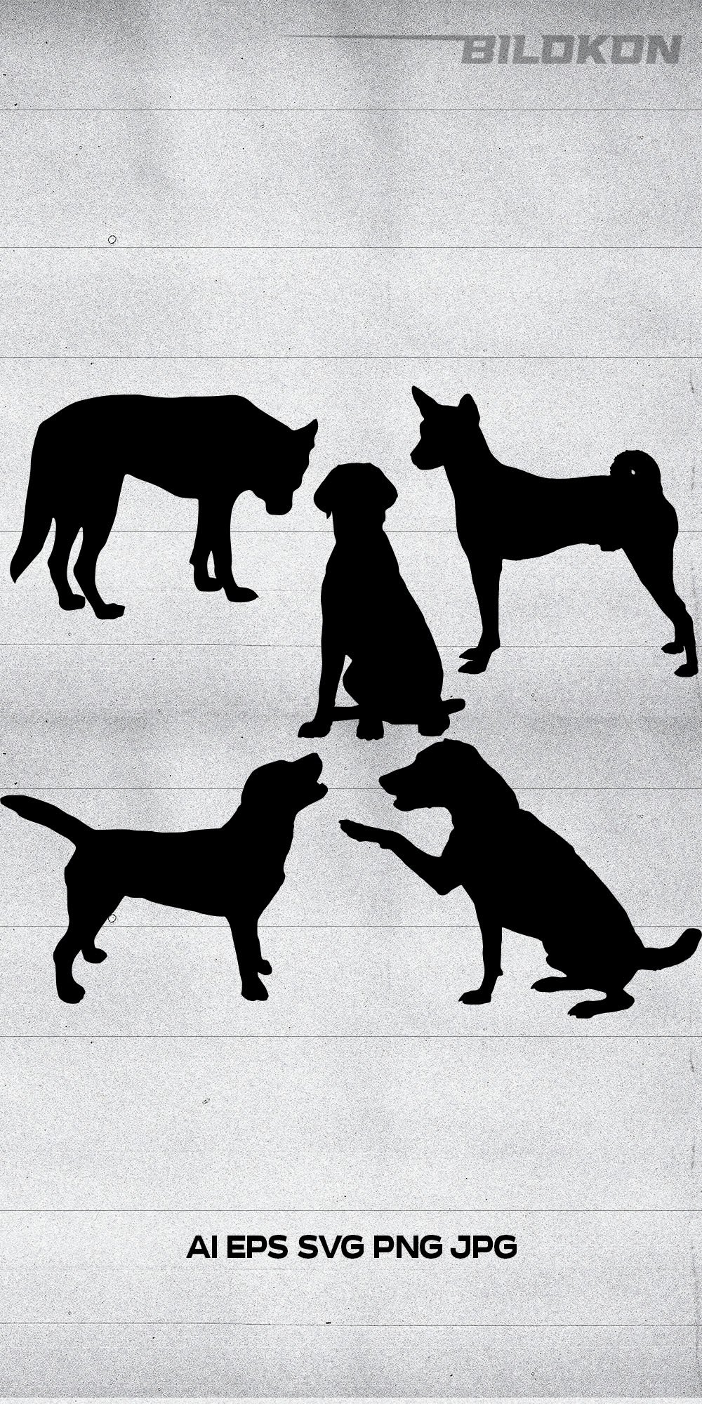 Dog silhouette set icon, SVG Vector