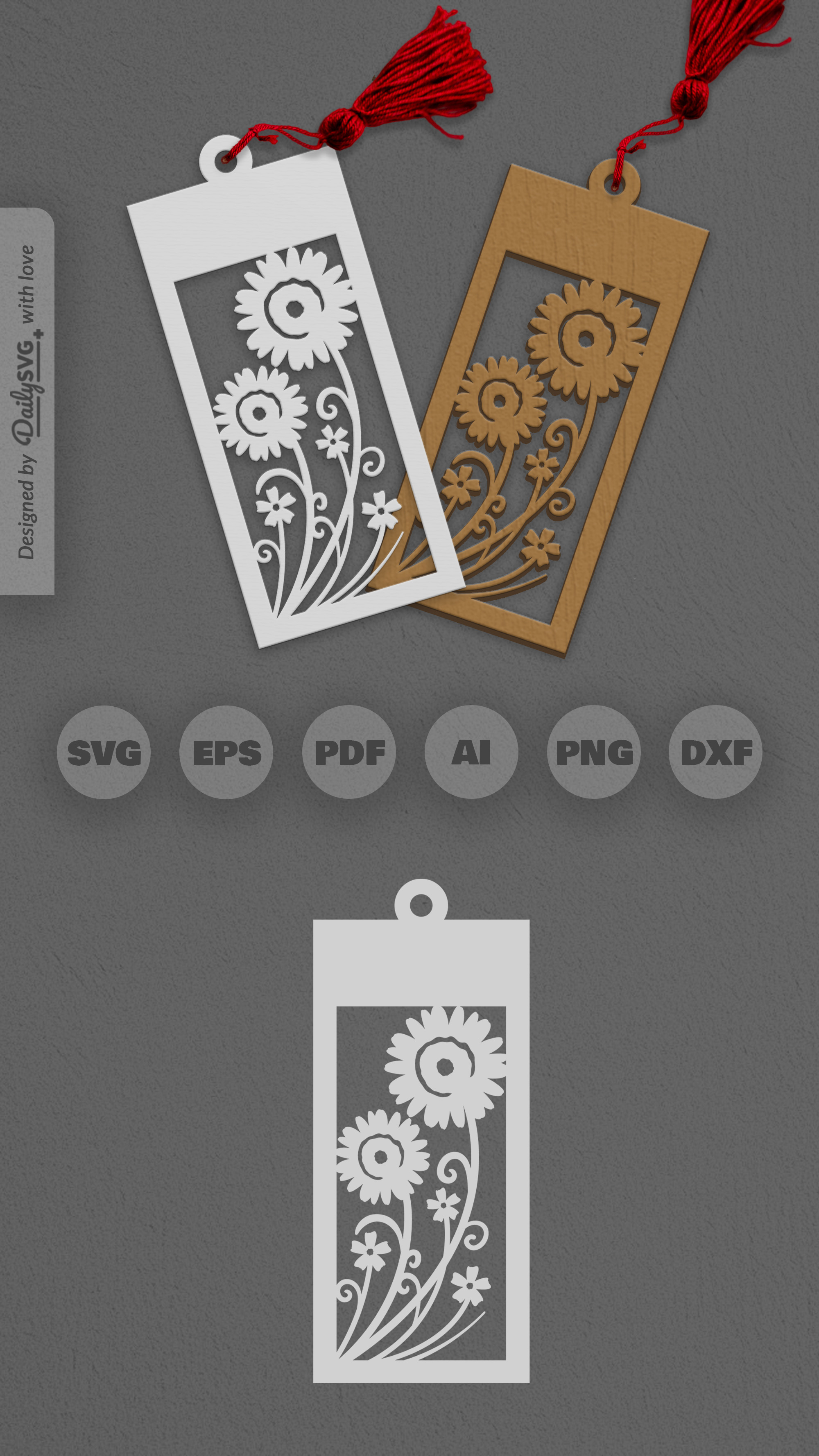 Wild Floral Bookmark SVG (5831864)