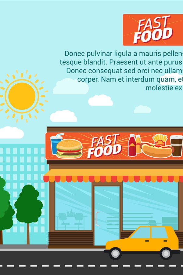 Fast food shop advertising banner