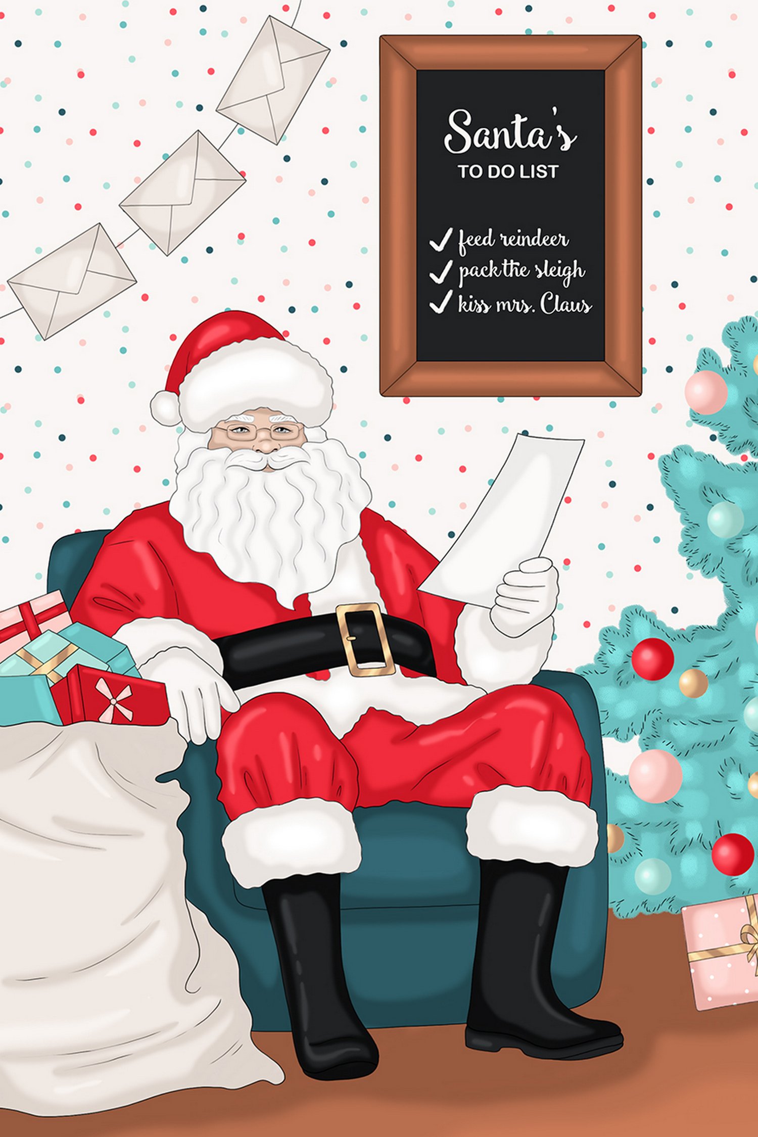 Santa Claus Clipart | Xmas Home Illustration