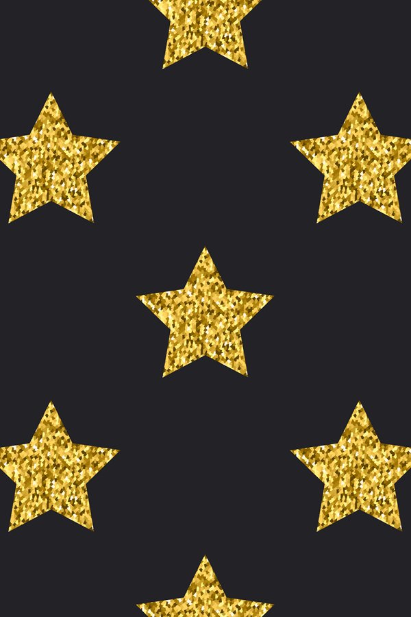 Vector gold glitter stars seamless pattern black (822589)