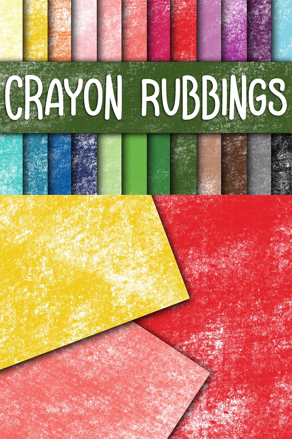 Crayon Rubbings Digital Paper Textures