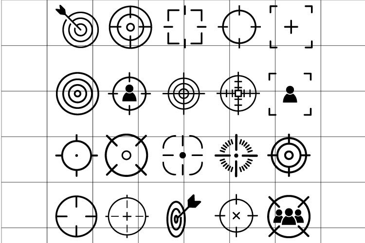 Aim or target icons vector set. Gun symbol (731239)