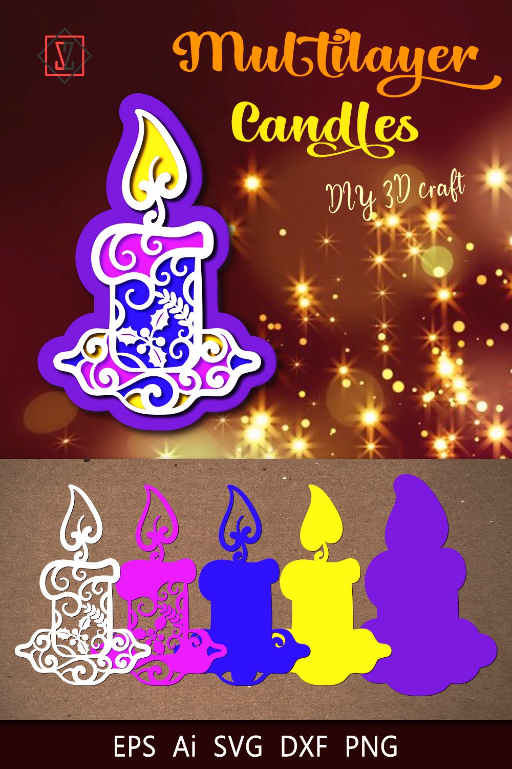 Multilayer candle. Layered craft