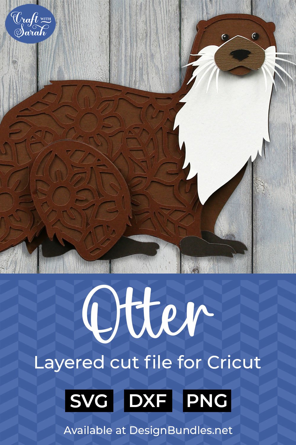 Otter SVG | 3D Woodland Otter Cutting File