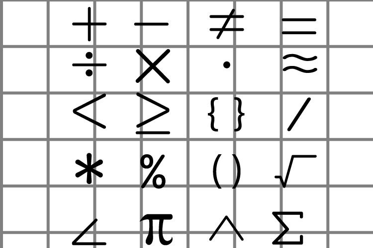 Math Symbols Icons File Vector Set.