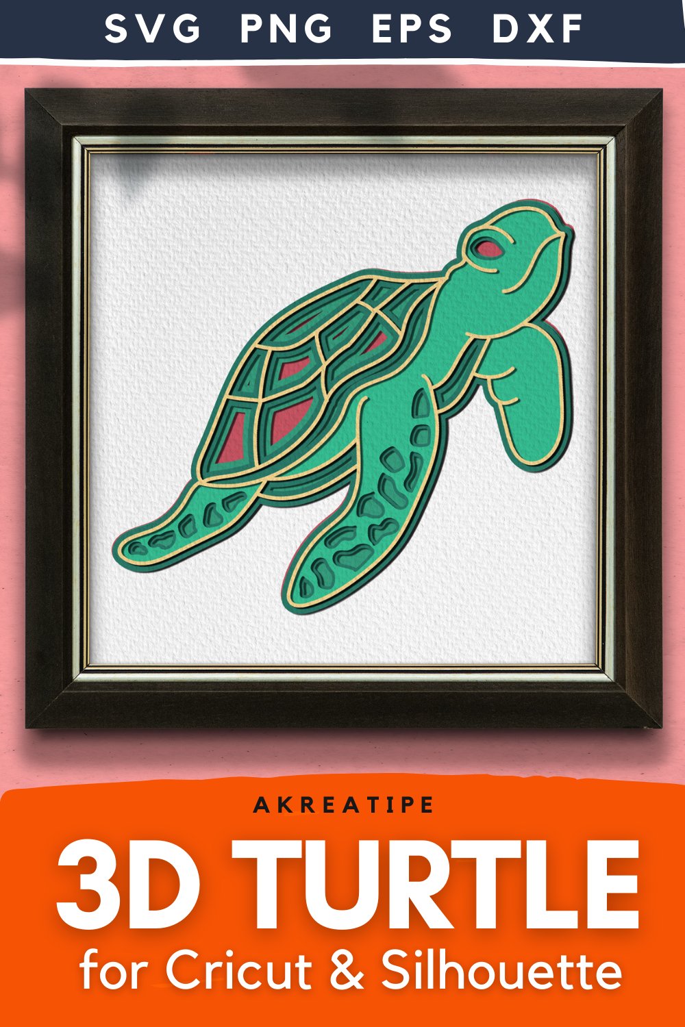 5 Layered Turtle SVG for Cutting Machine