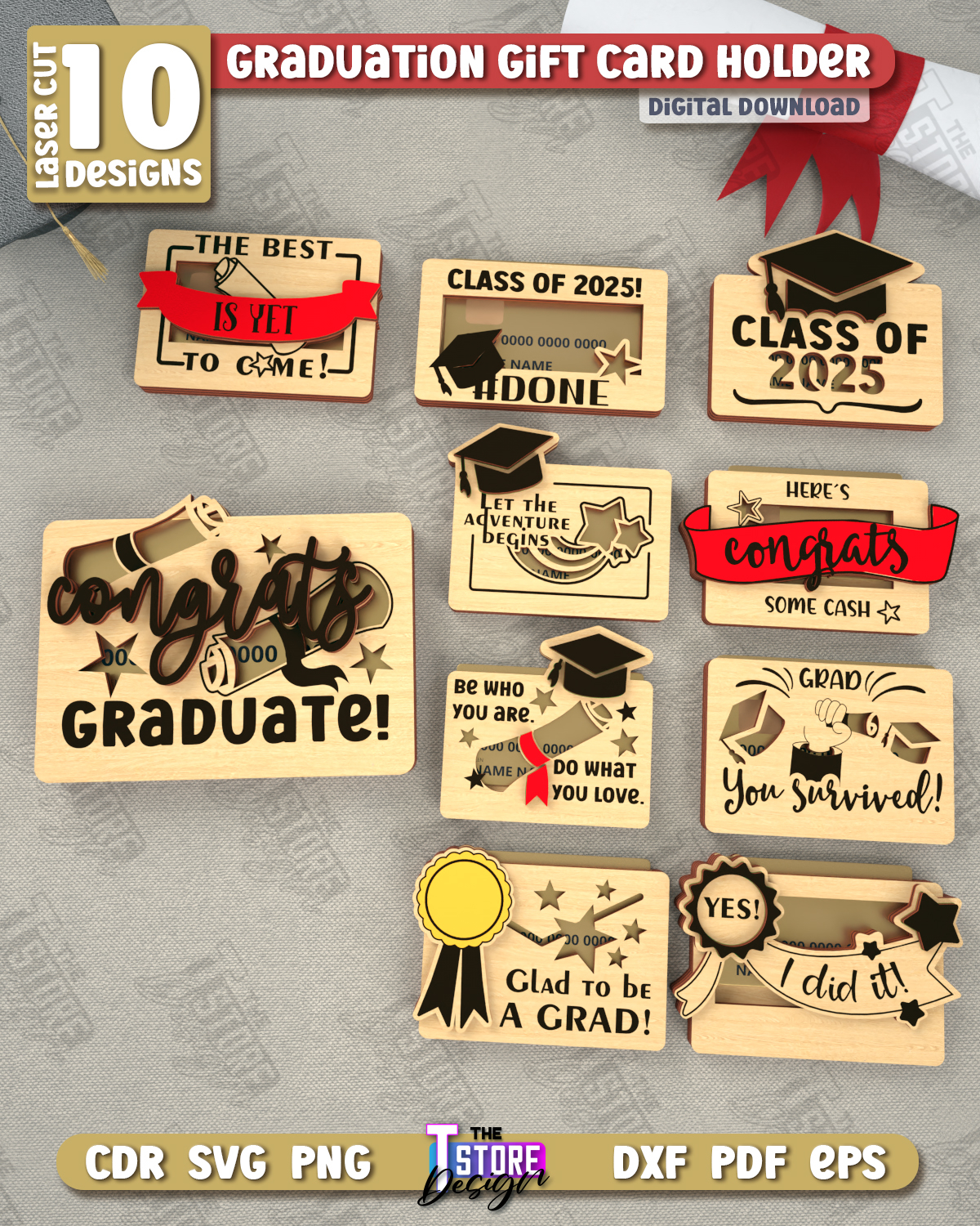 Graduation Gift Card Holder Laser Cut Bundle, (5350144)