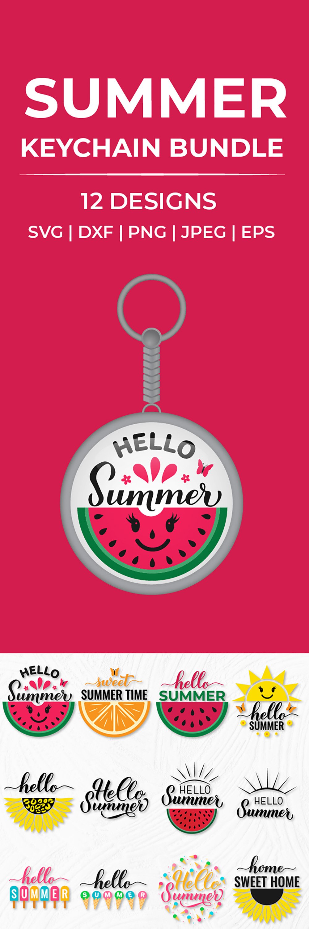 Summer keychain bundle SVG. Summer quotes key chain