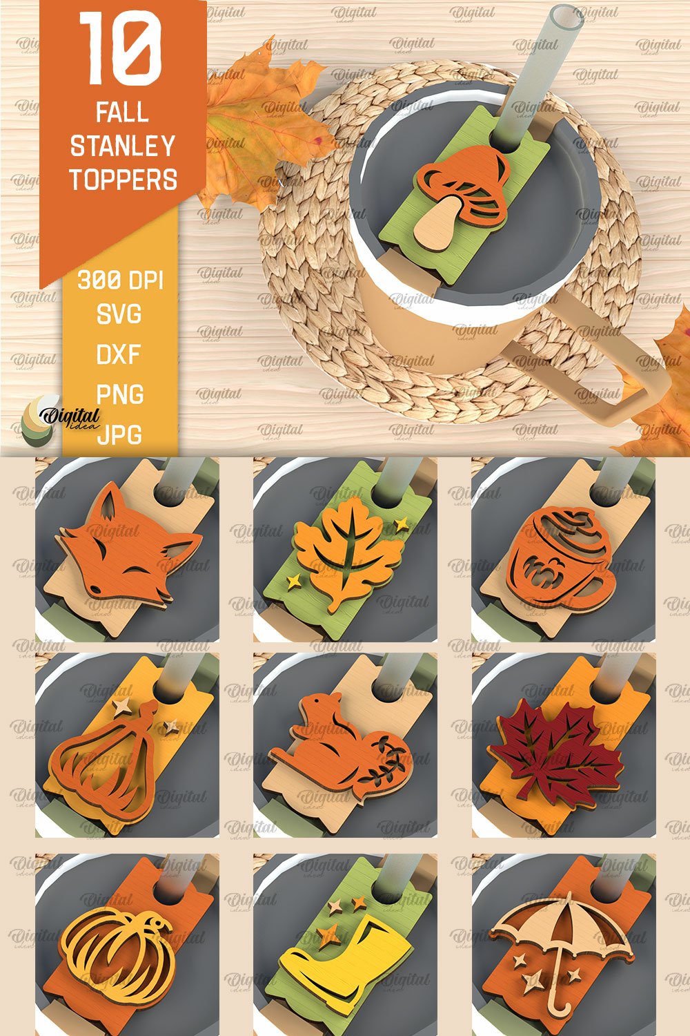 Fall Stanley Toppers Laser Cut Bundle. Autumn Decor SVG
