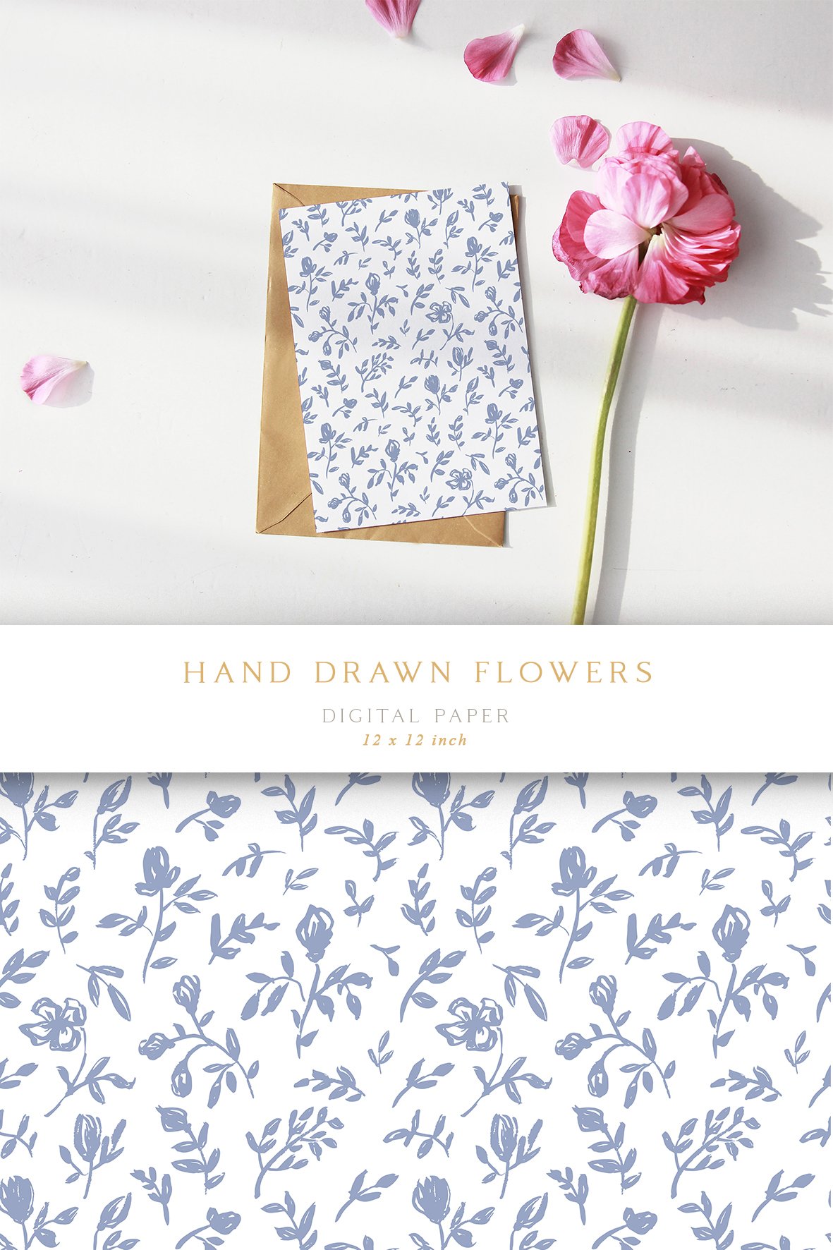 Floral digital paper Retro patterns Spring Seamless