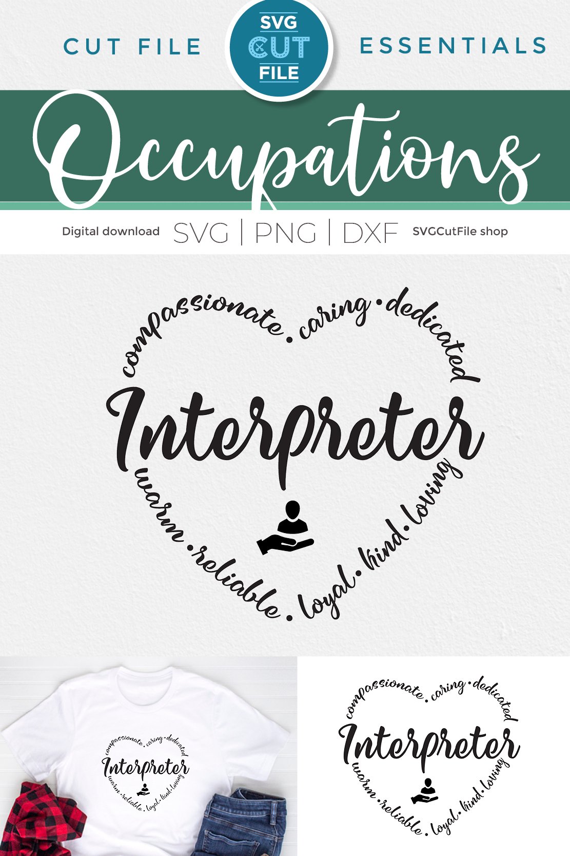 Sign Language Interpreter SVG for Cricut or Silhouette