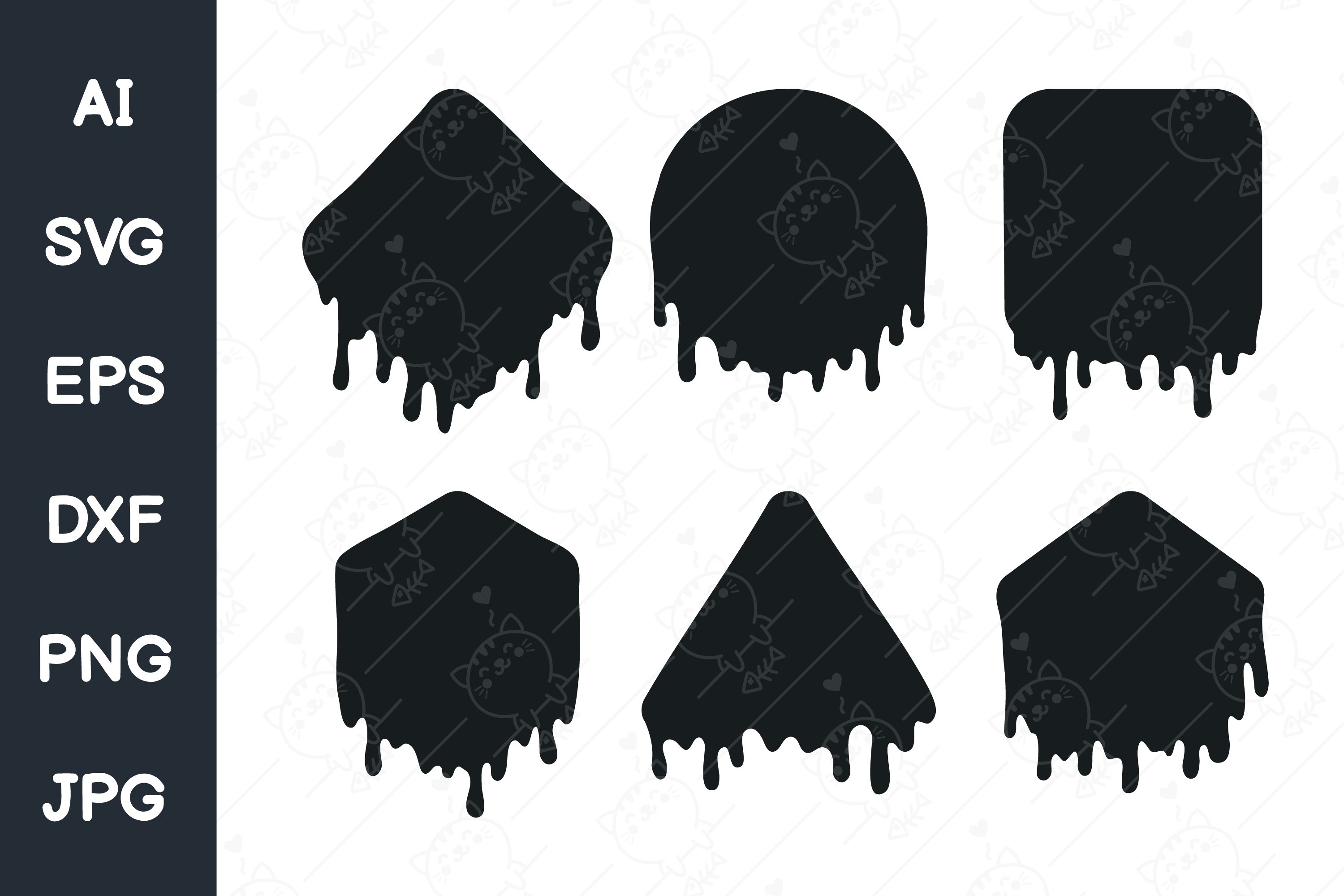 The shadow of the geometric shape of the liquid is dripping.