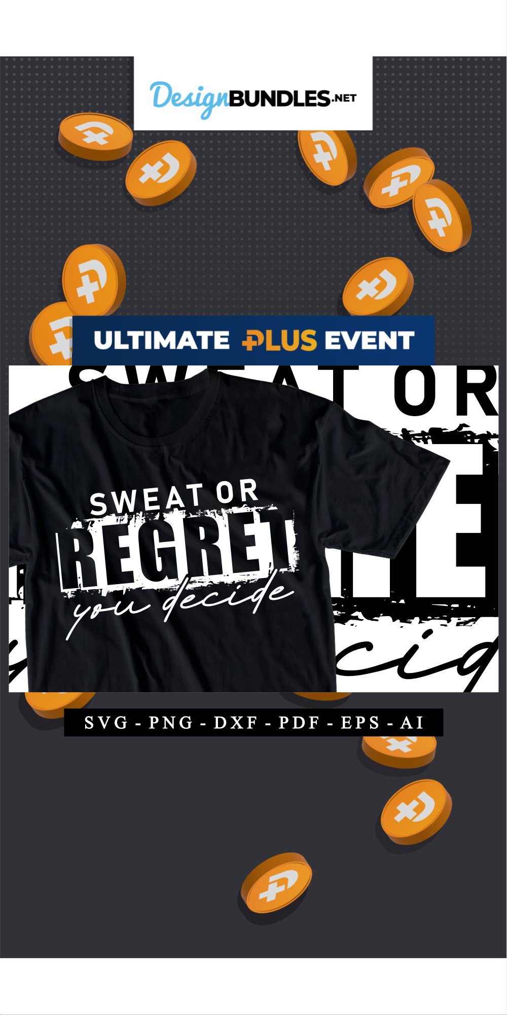 Sweat Or Regret You Decide, Fitness SVG, GYM Workout Slogan