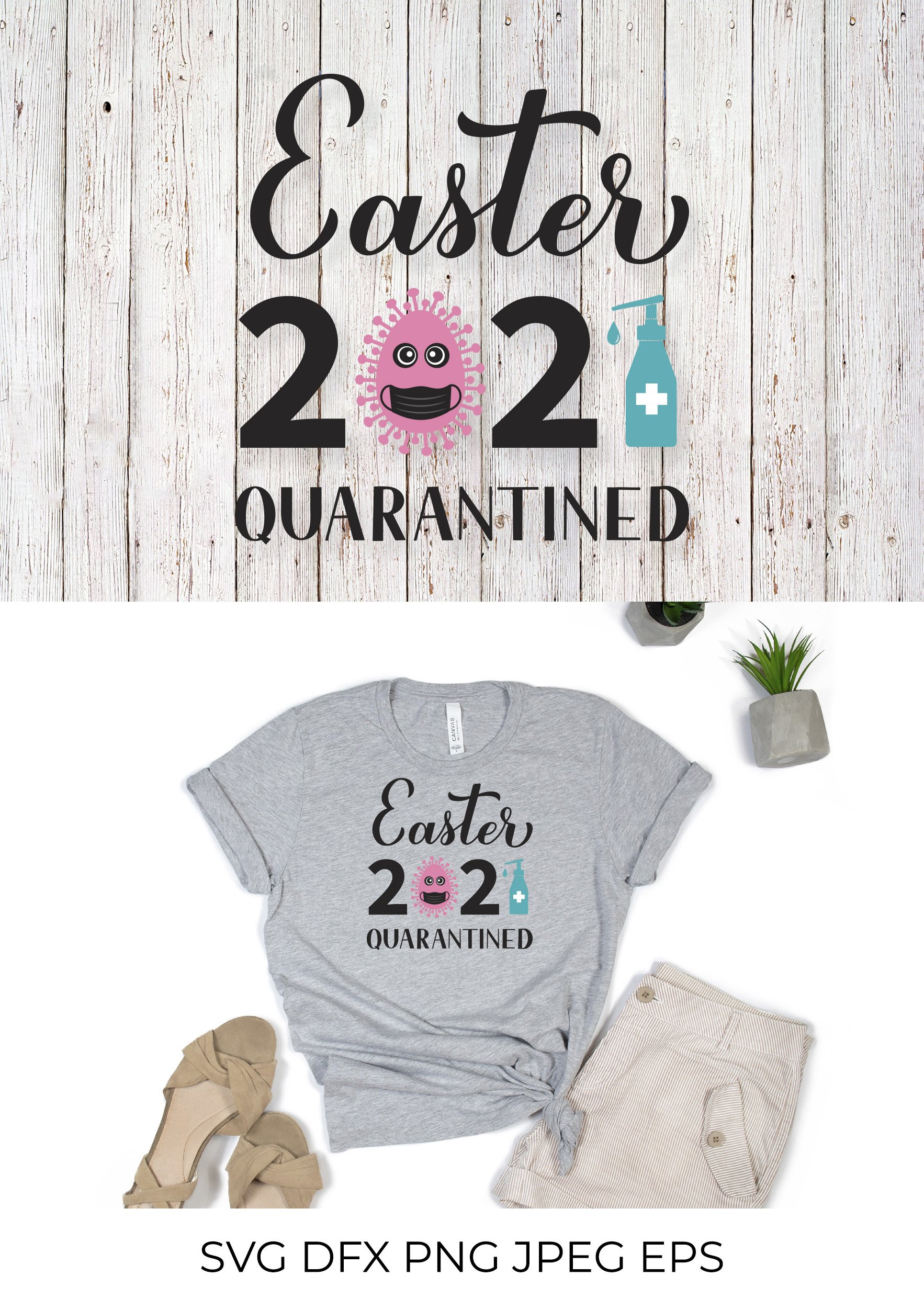 Easter 2021 quarantined SVG cut fille. Masked egg