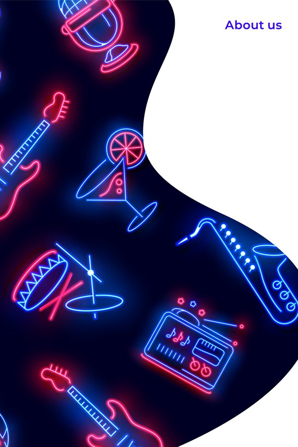 Neon night club landing. Dance music karaoke bar (1347150)