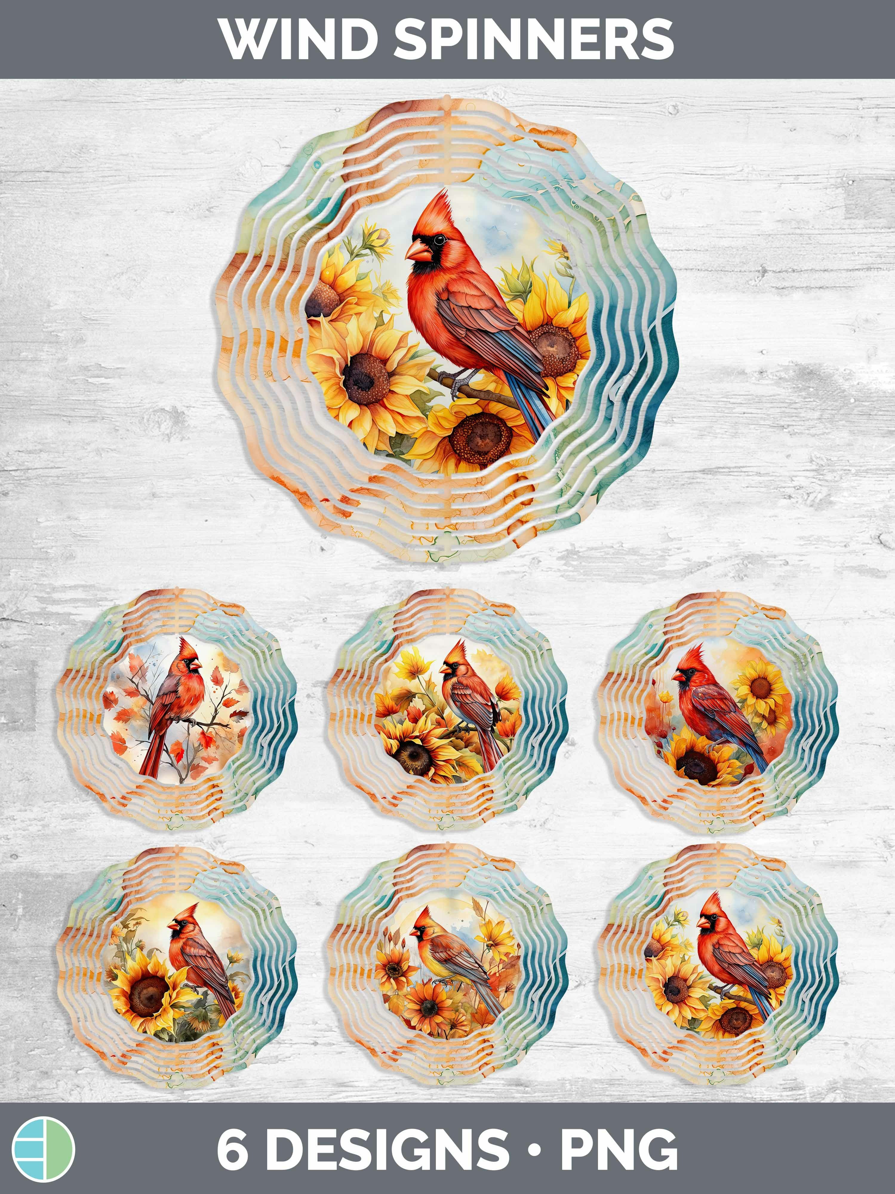 Autumn Cardinal Bird Wind Spinner | Bundle Spinner Designs