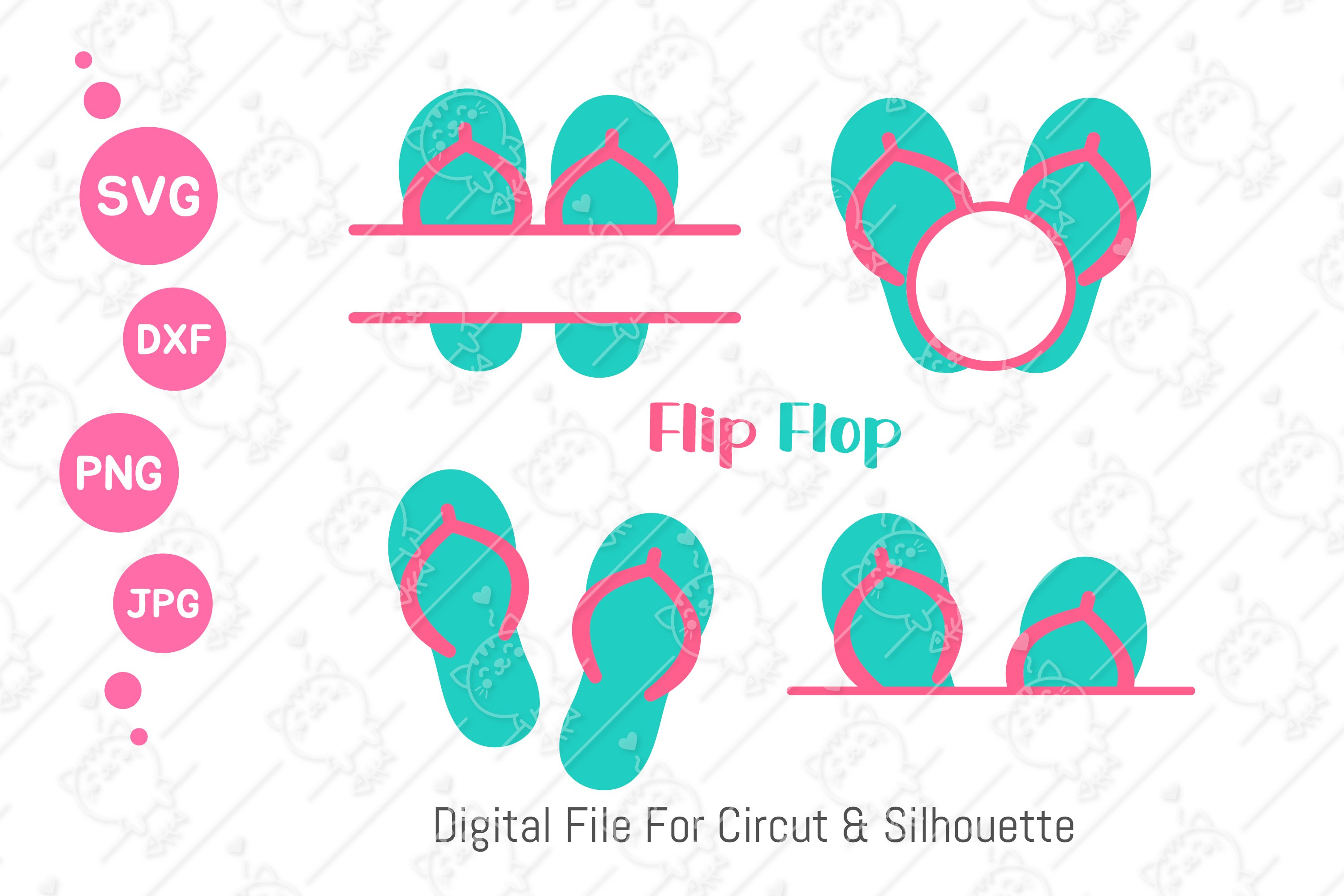 Flip Flops SVG | Beach Summer PNG| svg dxf png (1307082)