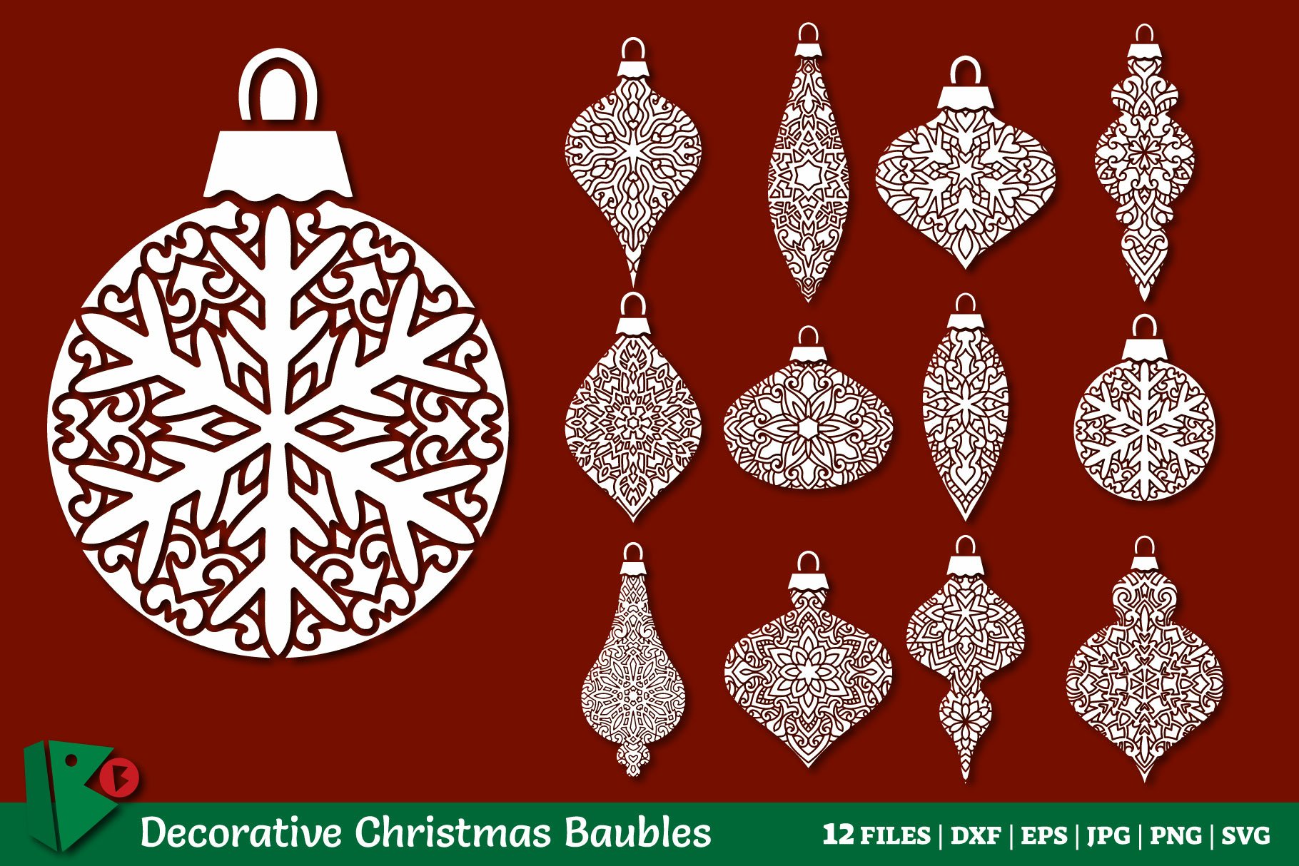 Decorative Christmas Baubles ornament svg