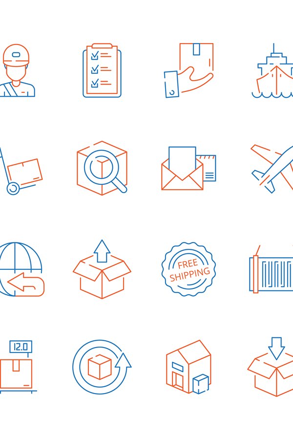 Delivery symbols. Shipping fast courier cargo freight logist