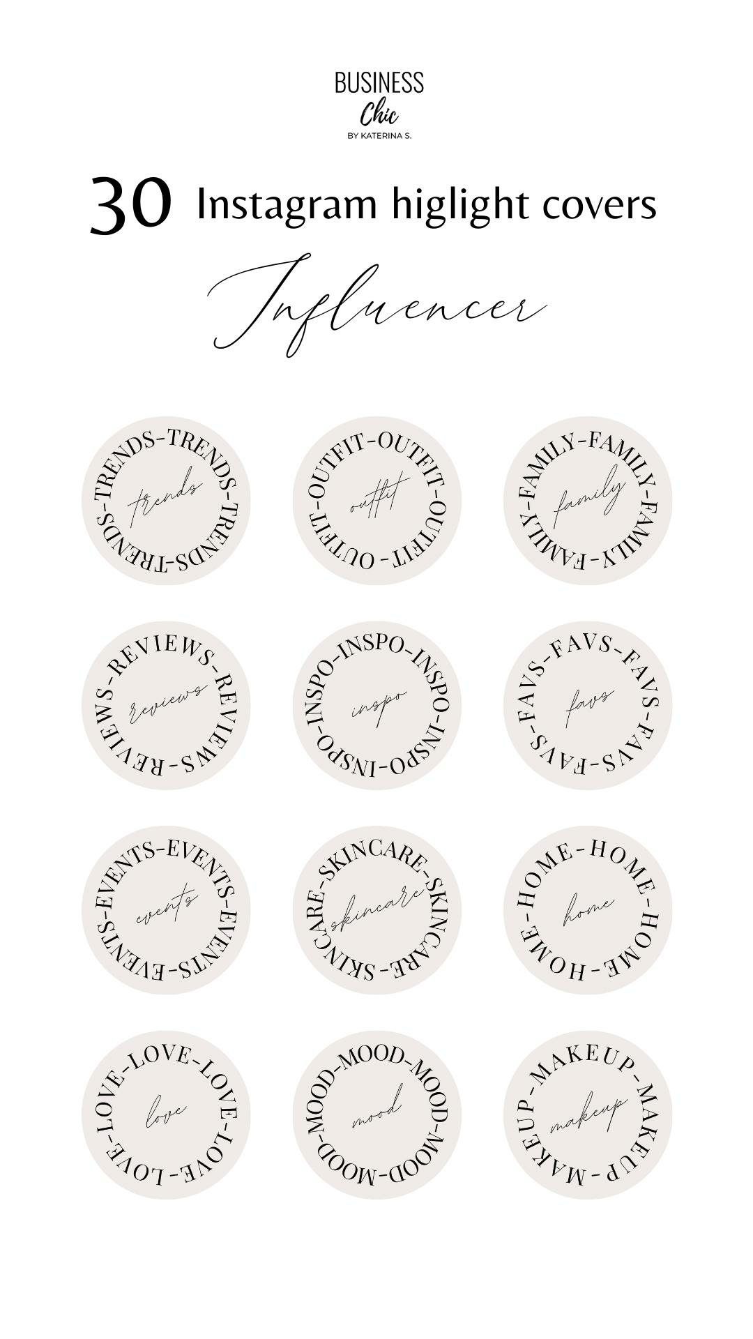 30 Influencer Instagram Highlight Covers