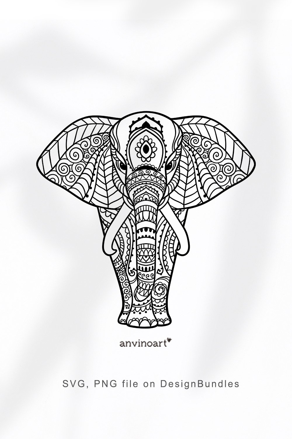 1 Elephant svg, zentangle art, Elephant Mandala svg