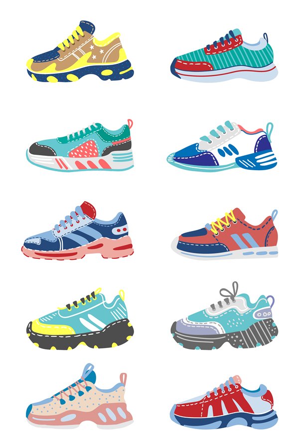 Modern sneakers. Running, training footwear, fitness sports