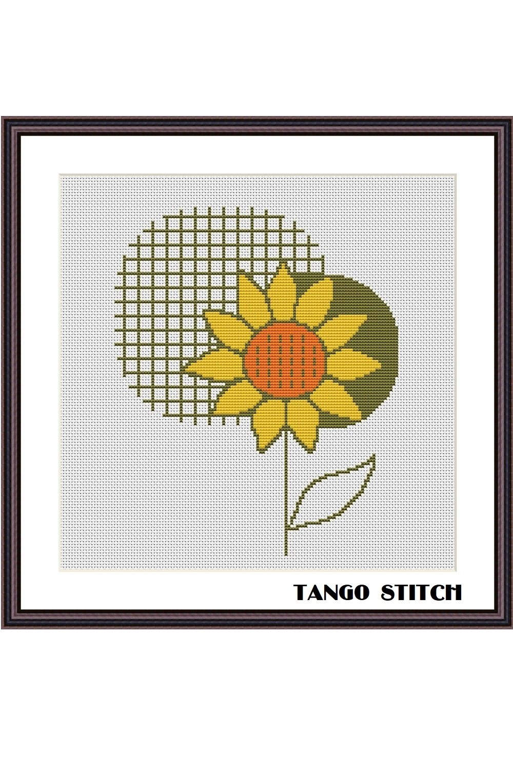 Abstract sunflower geometric cross stitch pattern