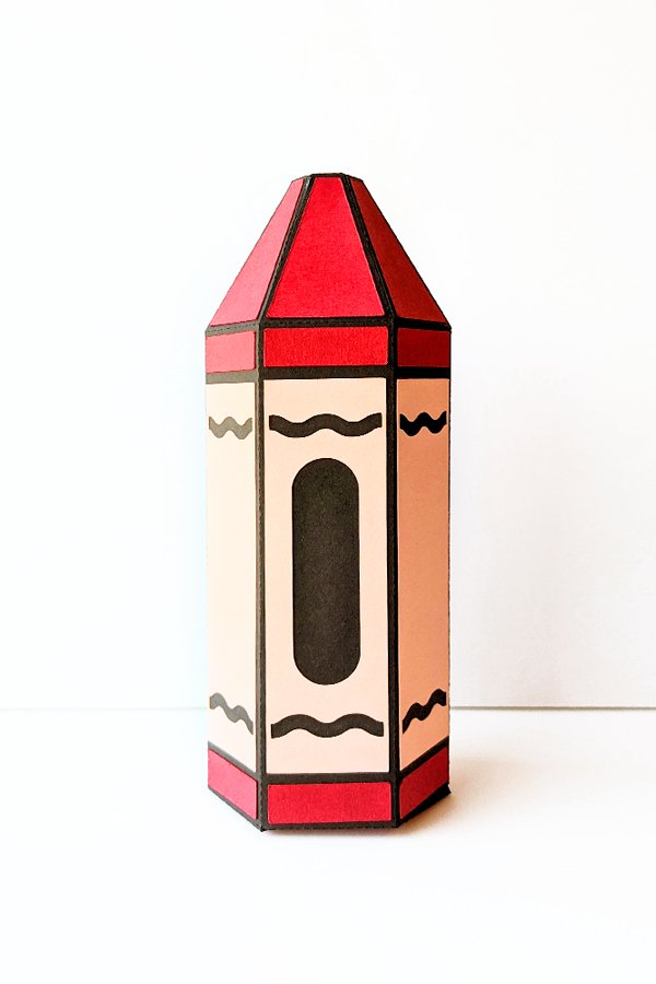 Crayon Hexagon Gift Box SVG Design