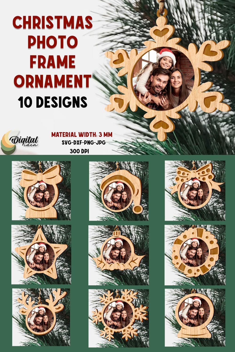 Christmas Photo Frame Ornament Bundle. Layered (2862043)