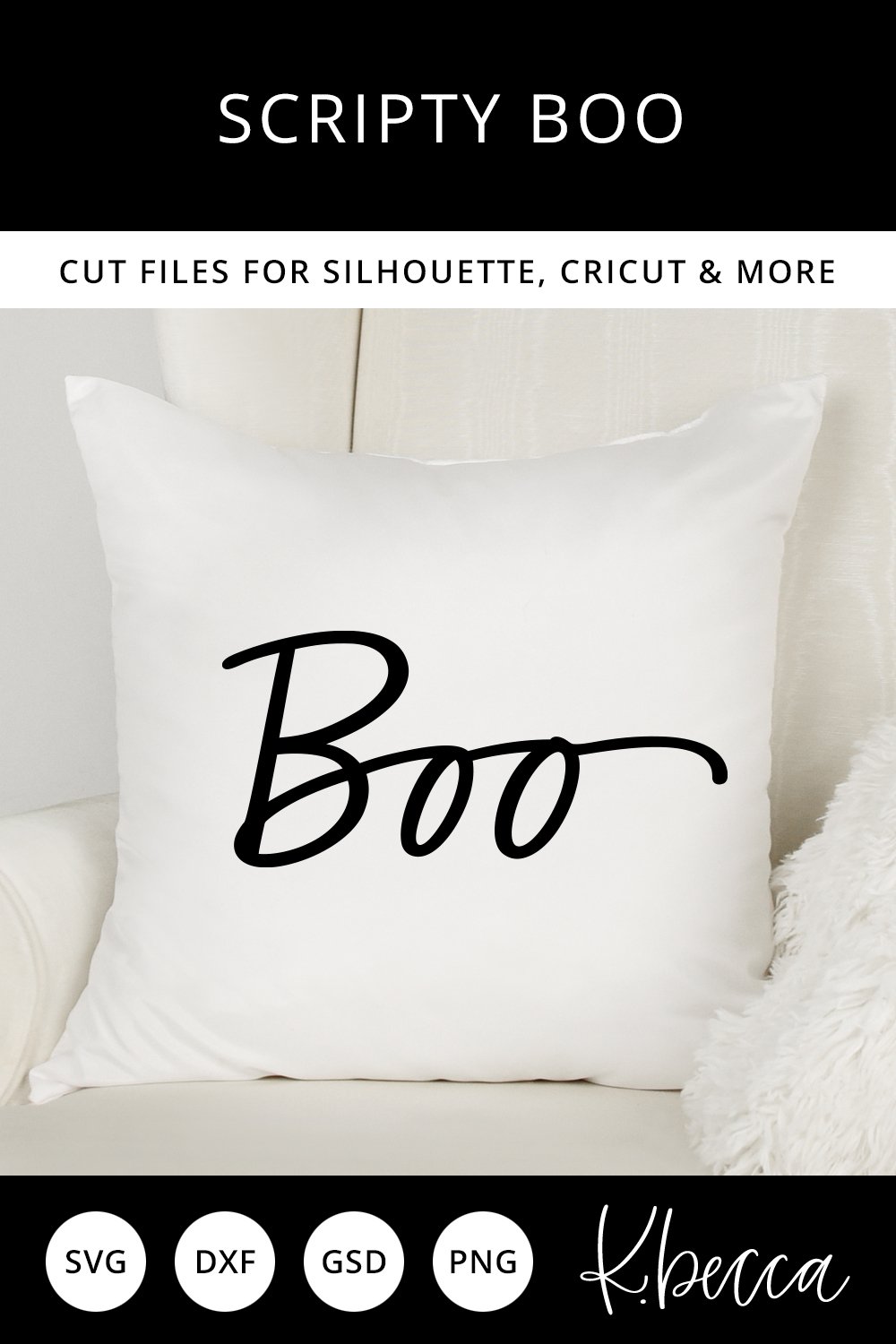Boo Script Lettered Halloween SVG Cut File