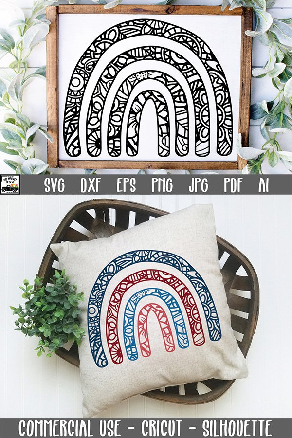 Boho Rainbow Mandala SVG Cut File