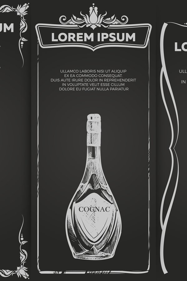 Hand drawn alcohol drinks banners template