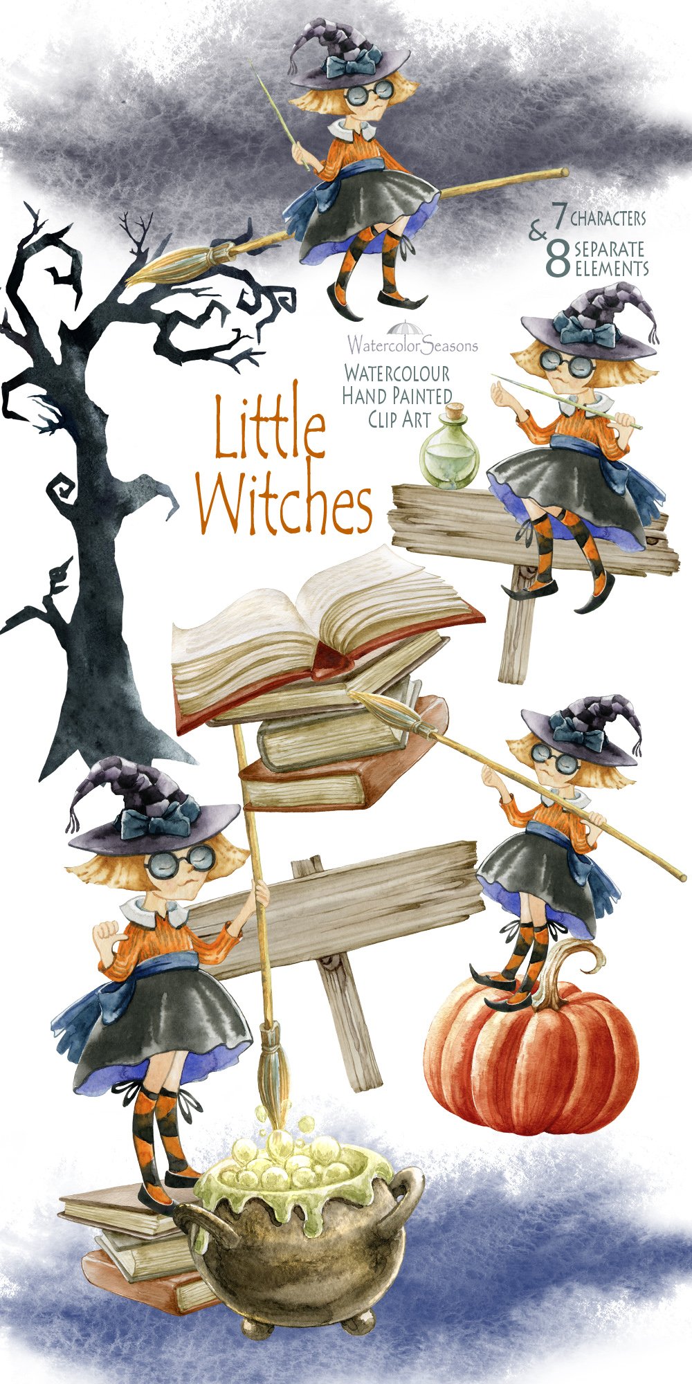 Little Witches, cute kids characters, Halloween (2133282)
